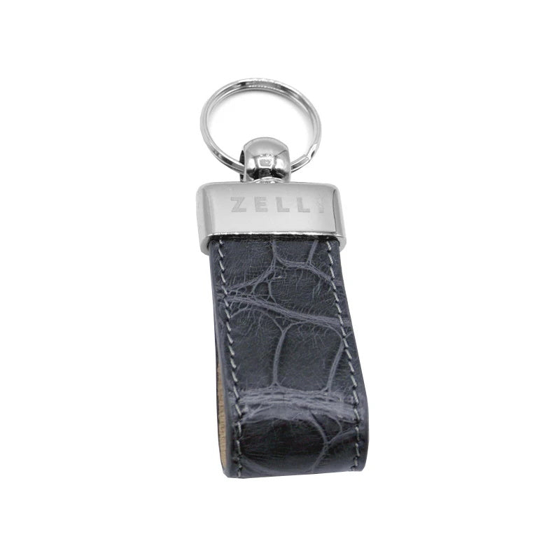 Zelli Crocodile Key Loop Gray | MensDesignerShoe.com