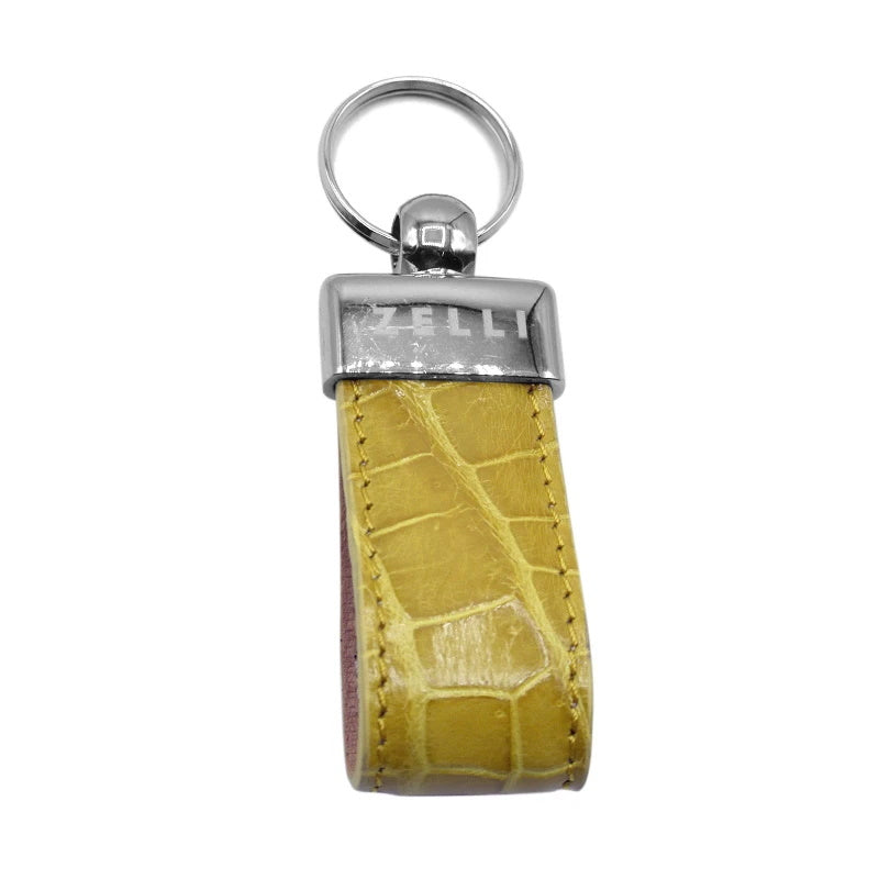 Zelli Crocodile Key Loop Yellow | MensDesignerShoe.com