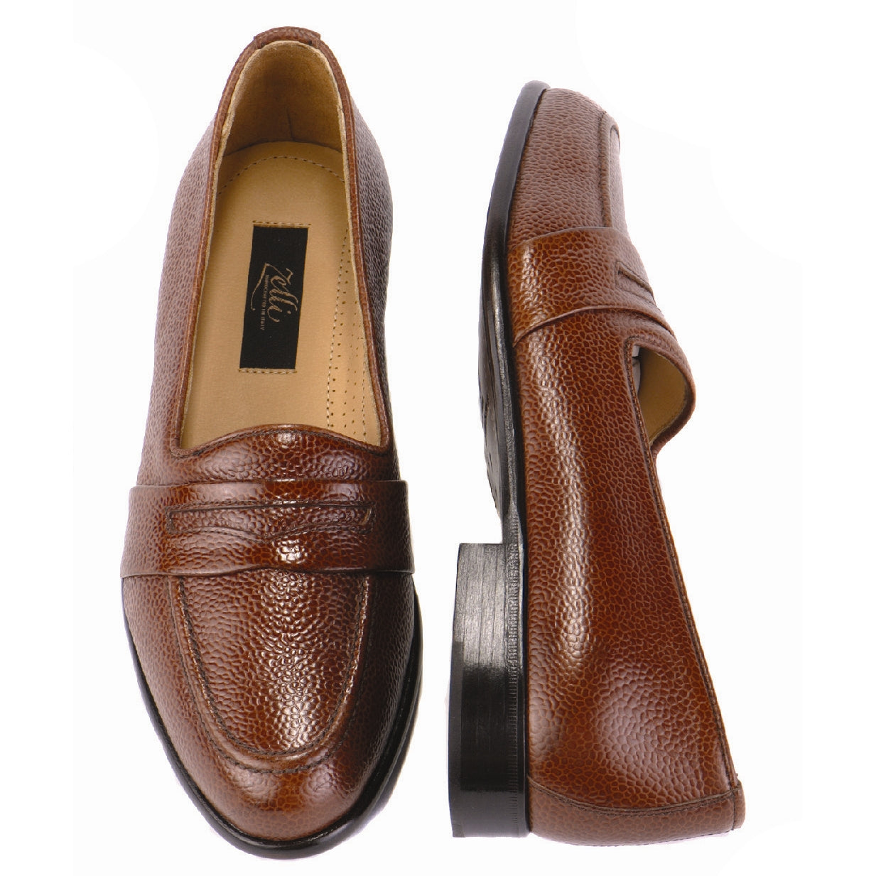Zelli Shoes Cante Italian Penny Loafer in Cognac | MensDesignerShoe.com