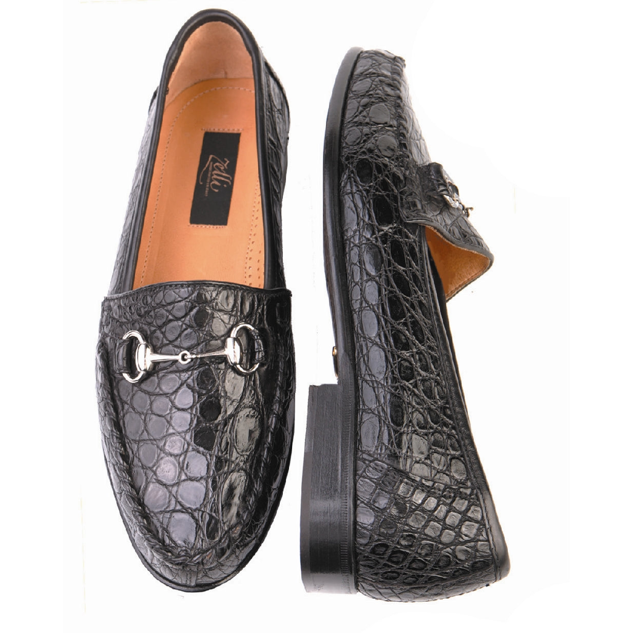 Zelli San Marco Genuine Crocodile Bit Loafer Black | MensDesignerShoe.com