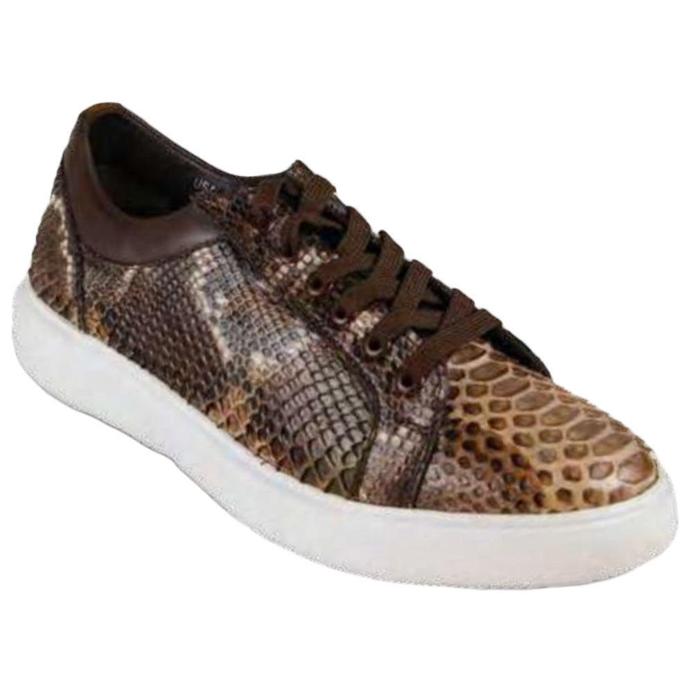 Los Altos ZSM02 Python Sneakers Rustic Brown | MensDesignerShoe.com